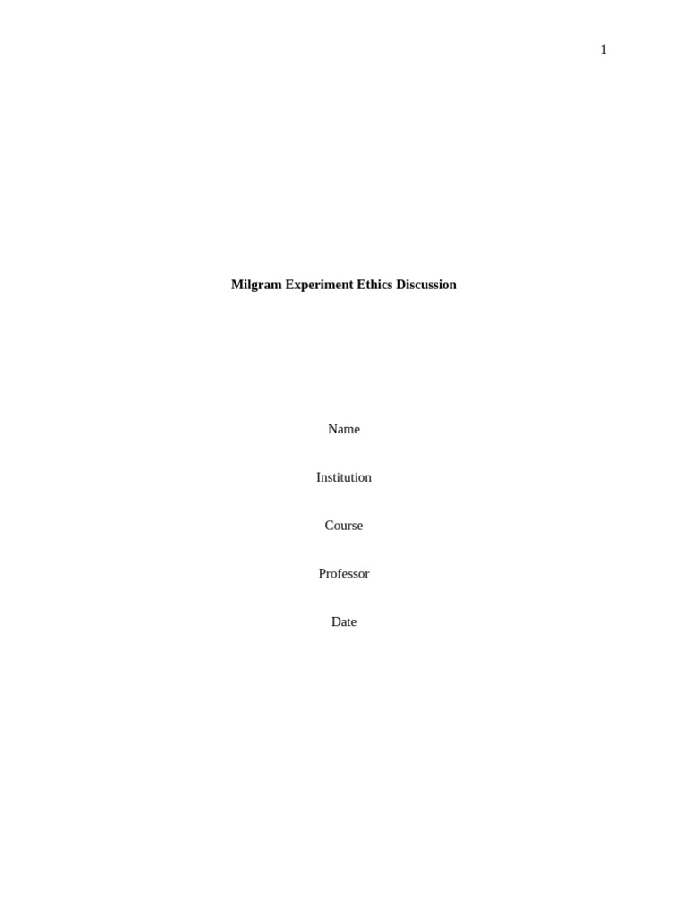 Milgram Experiment Ethical Concerns | PDF | Psychology | Psychological ...