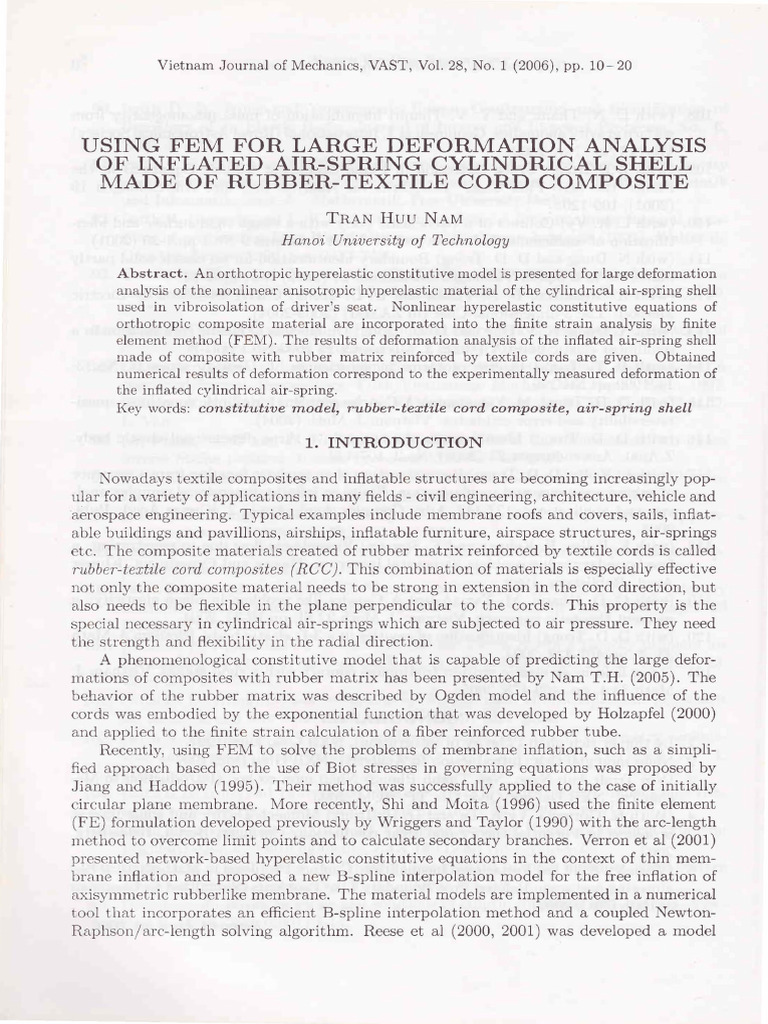 Uing FEM For Large Deformation Analysis of Inflated Air-Spring ...
