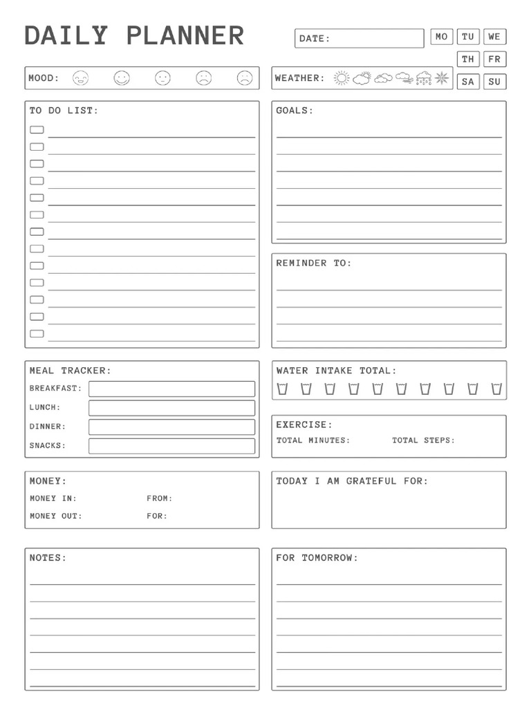365 Daily Planner Image Template | PDF
