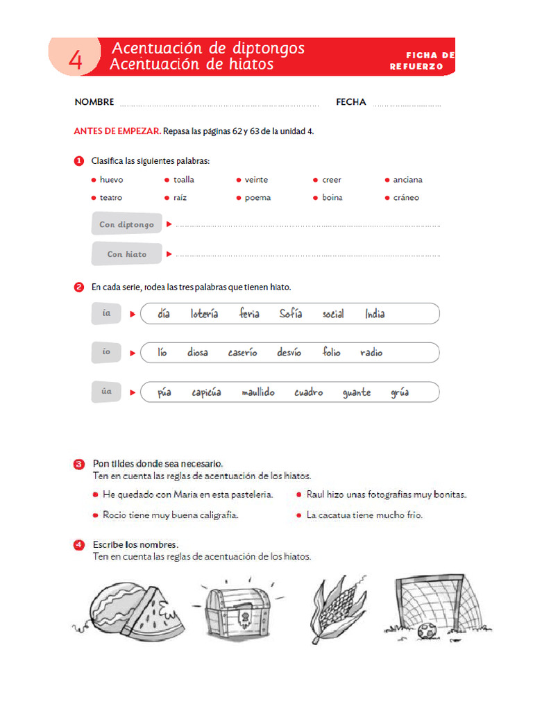 4.acentuación en Diptongos e Hiatos | PDF