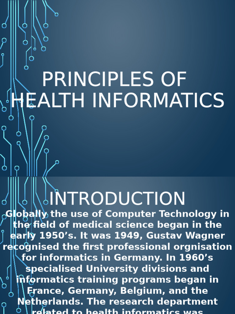 Principles of Health Informatics Explained | PDF