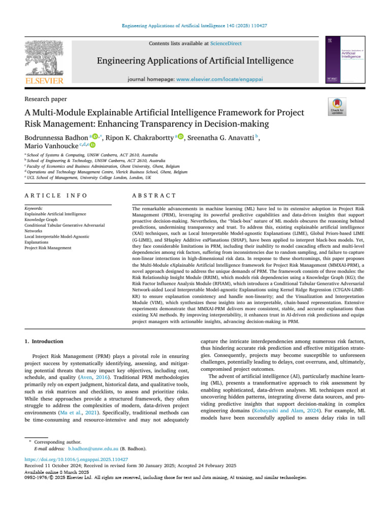 A Multi-Module Explainable Artificial Intelligence Framework For Project | PDF | Machine ...