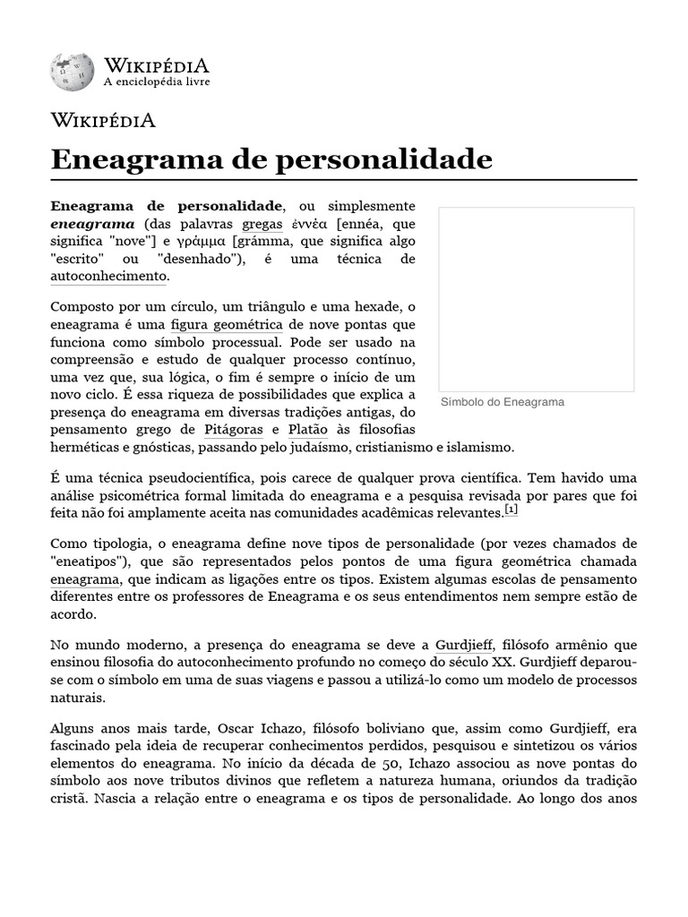 Entenda o Eneagrama de Personalidade | PDF | Eneagrama de personalidade ...