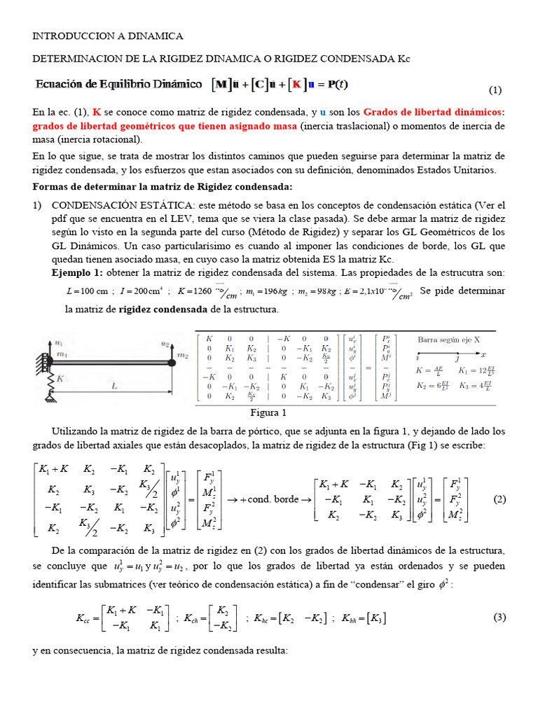 Determinación de Rigidez Dinámica Kc | PDF | Rigidez | Matriz (Matemáticas)