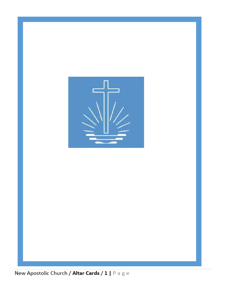 New Apostolic Church Altar Cards Guide | PDF | Baptism | Eucharist