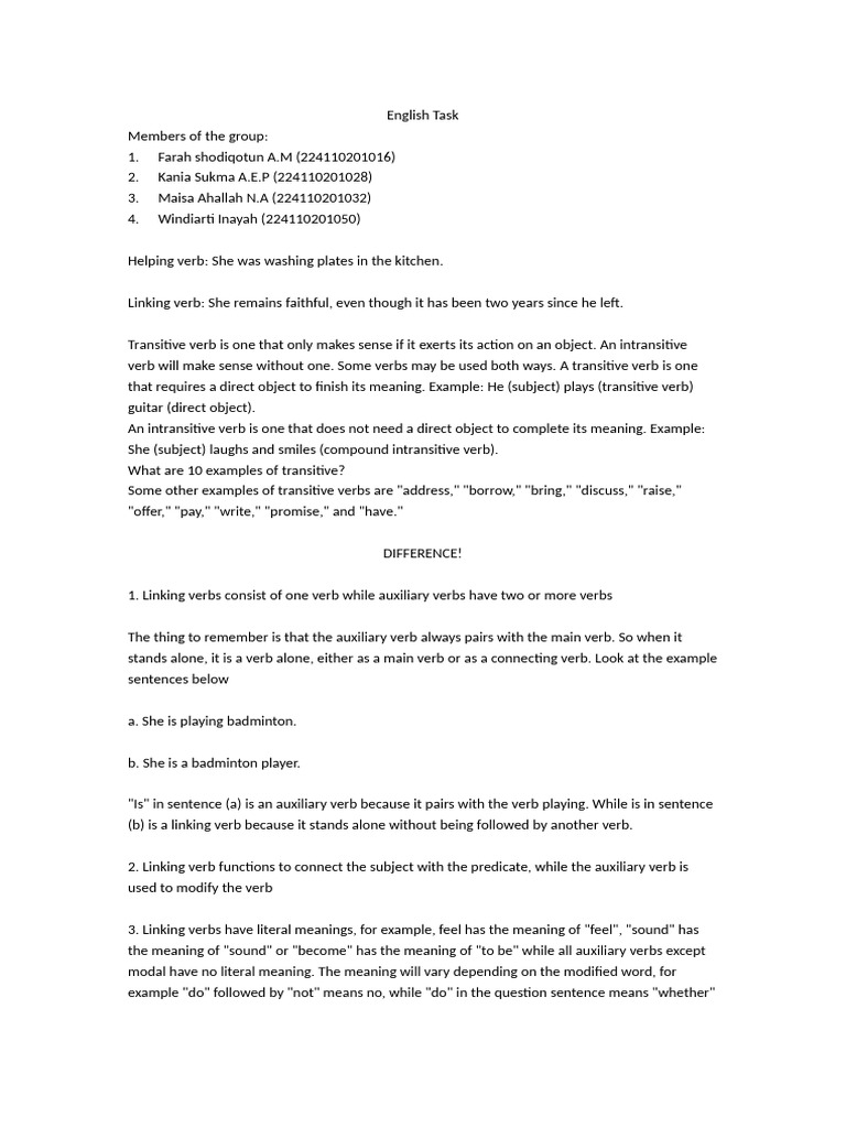 English Task | PDF