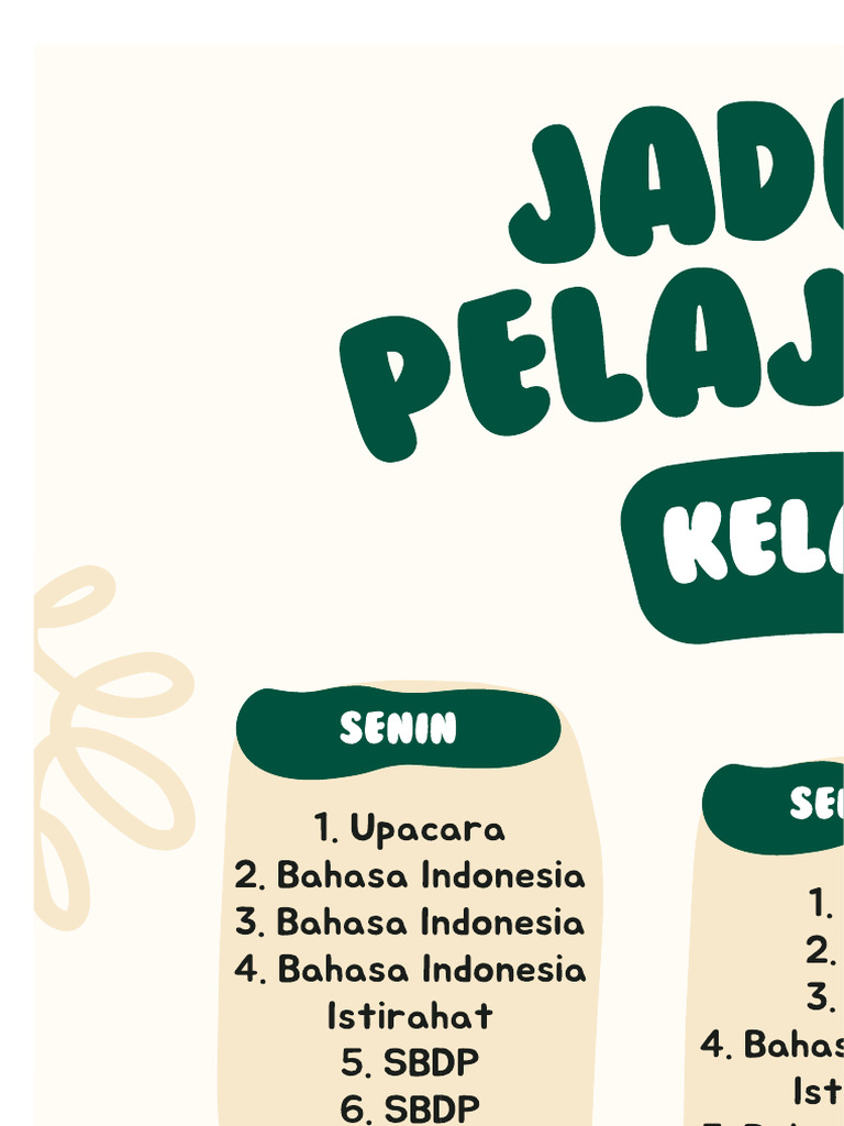 Daftar Pelajaran Kelas 2 Tahun 2025 | PDF