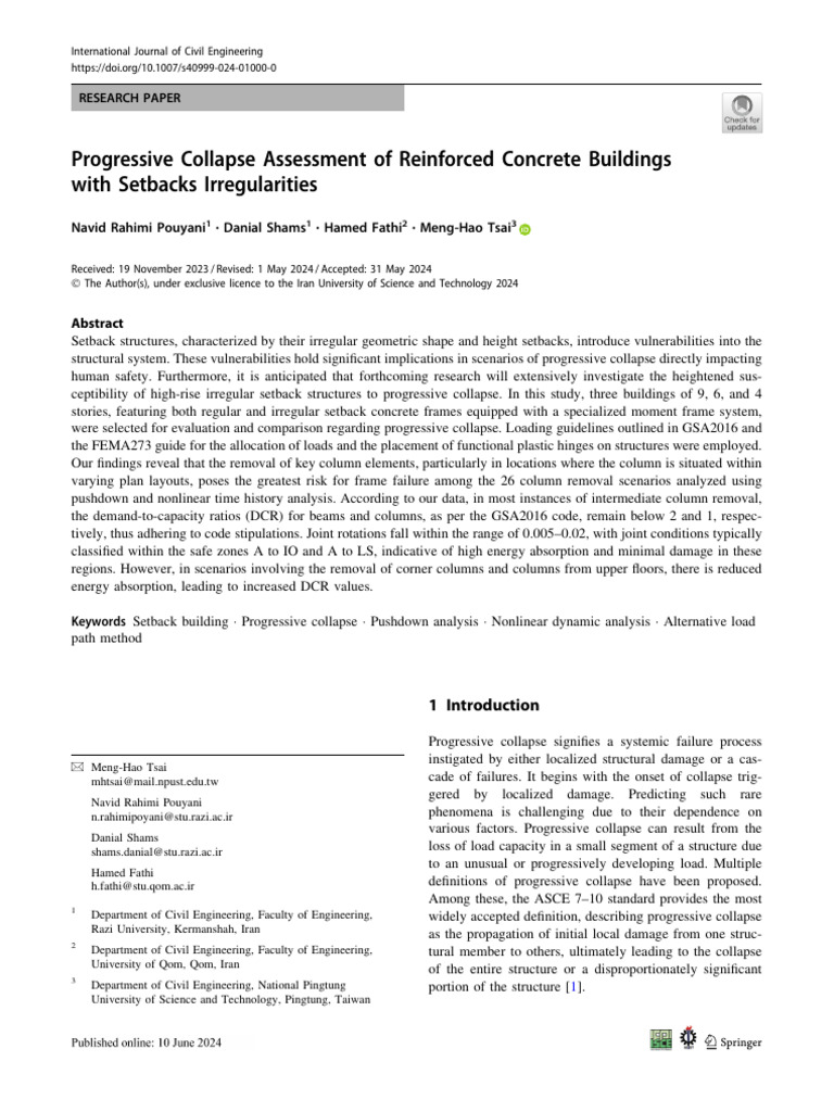 IJCE-Vol22No10-p1791-1806 (2024) - Progressive Collapse Assessment of ...
