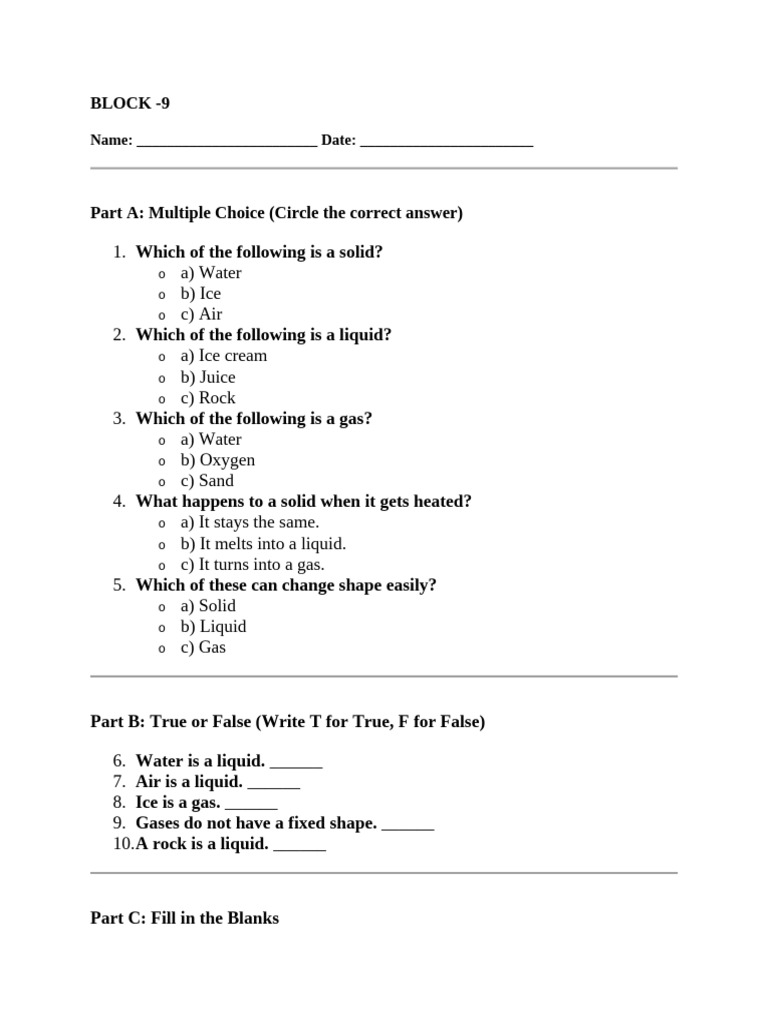 Block 9th, Grade 3 EVS | PDF