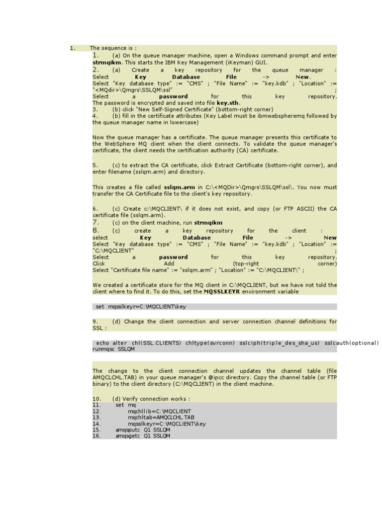MQ SSL | PDF | Public Key Certificate | File Transfer Protocol