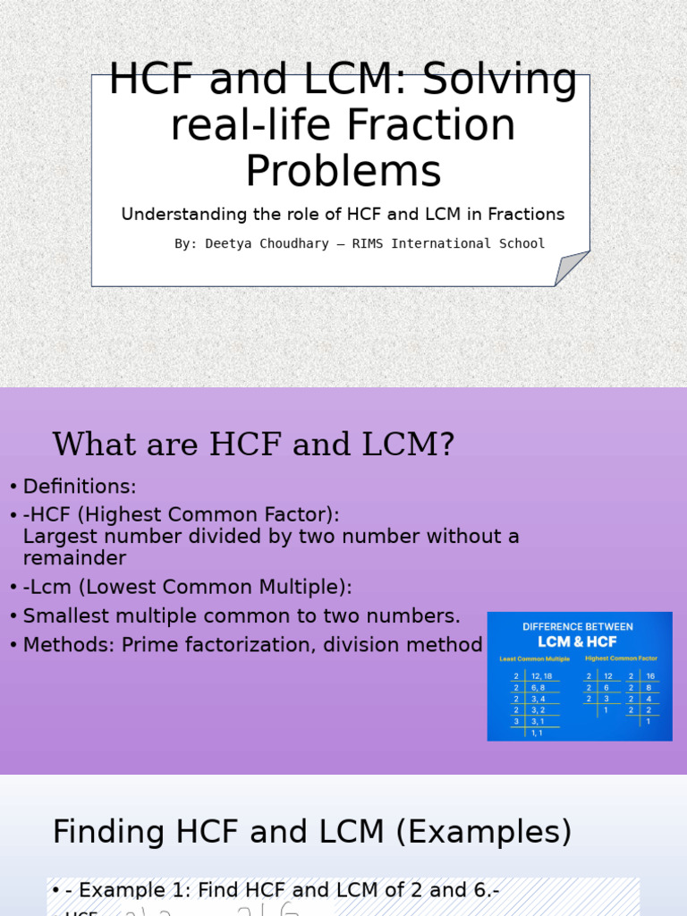HCF and LCM | PDF