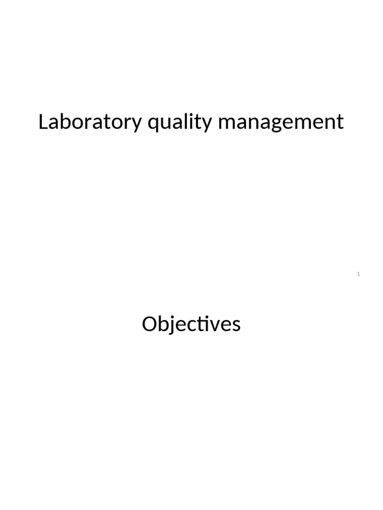 6 Laboratory Quality Management | PDF | Quality Assurance | Quality ...