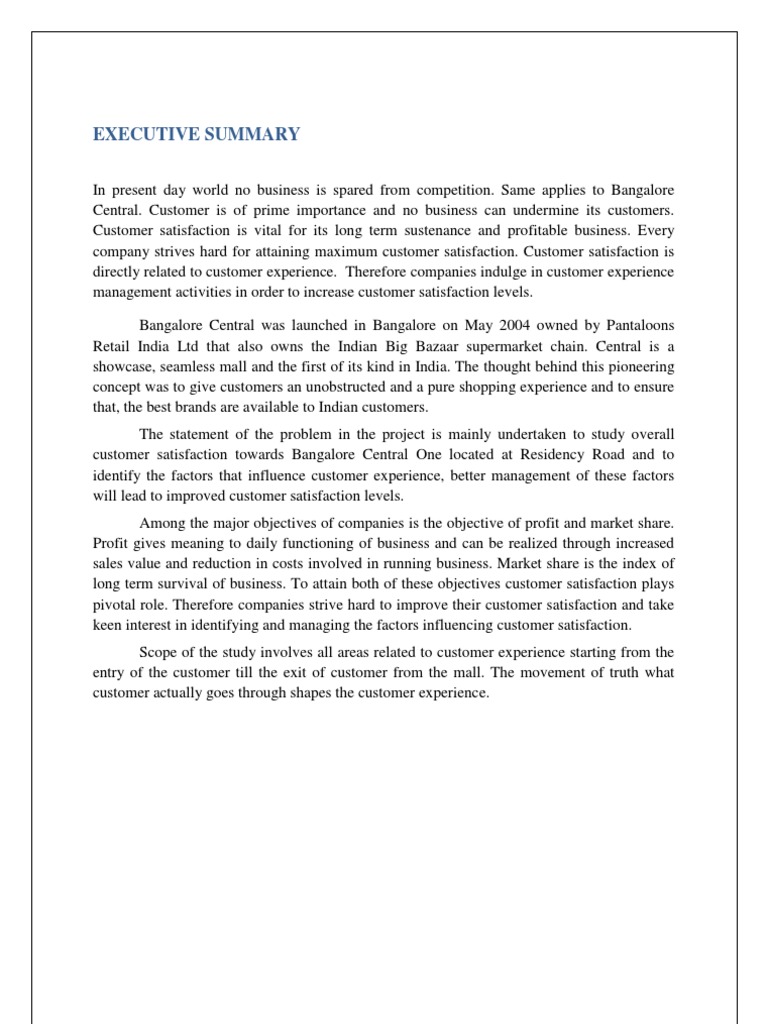 Executive Summary | PDF | Supermarket | Retail