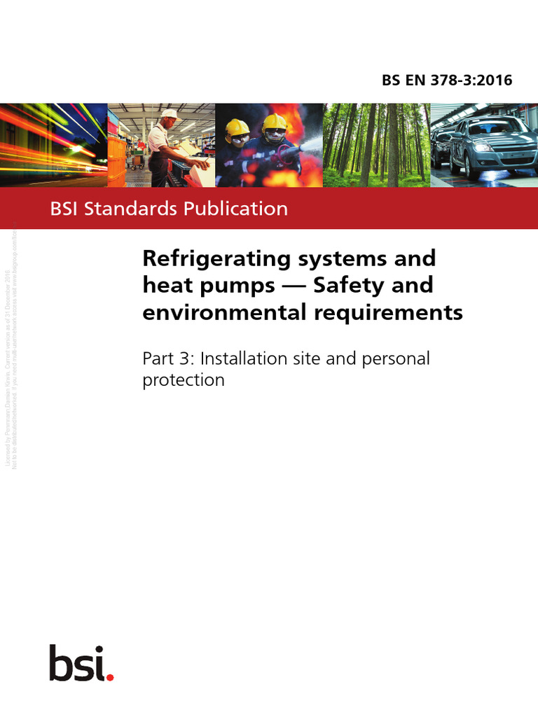 BS EN 378-3:2016 Safety Standards | PDF | Ventilation (Architecture ...