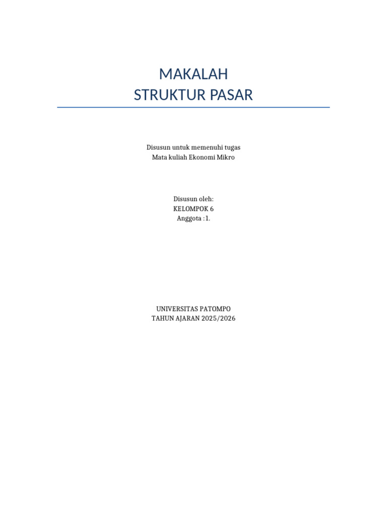 Makalah Struktur Pasar Final | PDF