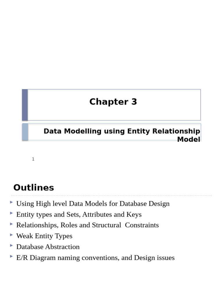Chapter 3 - Data Modelling Using Entity Relationship Model | PDF | Databases | Database Design