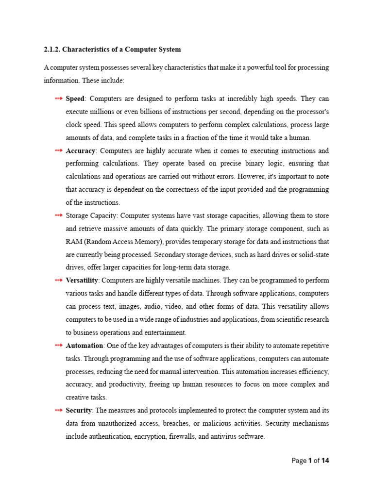 Key Characteristics of Computer Systems | PDF | Electrostatic Discharge ...