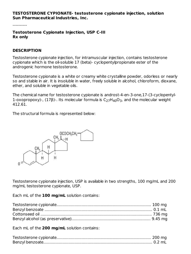 Depo-Testosterone Information | PDF | Testosterone | Dose (Biochemistry)