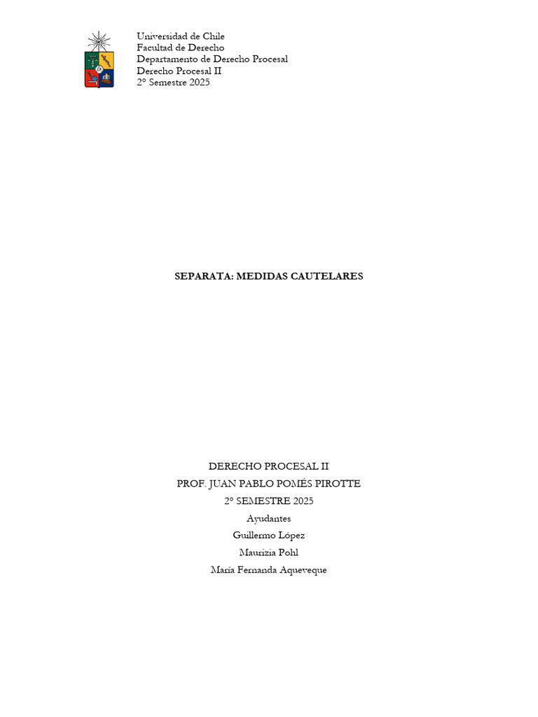 Separata Medidas Cautelares JPPP DP | PDF | Mandato | Judicaturas