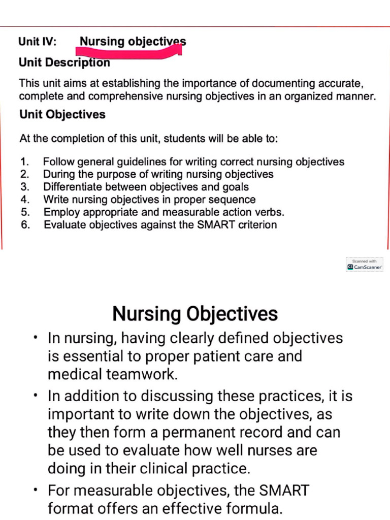 Nursing Objectives | PDF