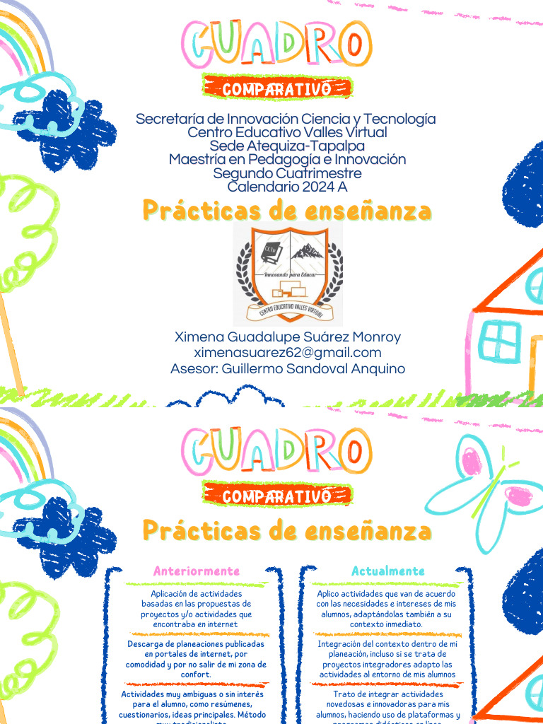 Cuadro Comparativo Diagrama Infantil Ilustrado Colorido Azul | PDF
