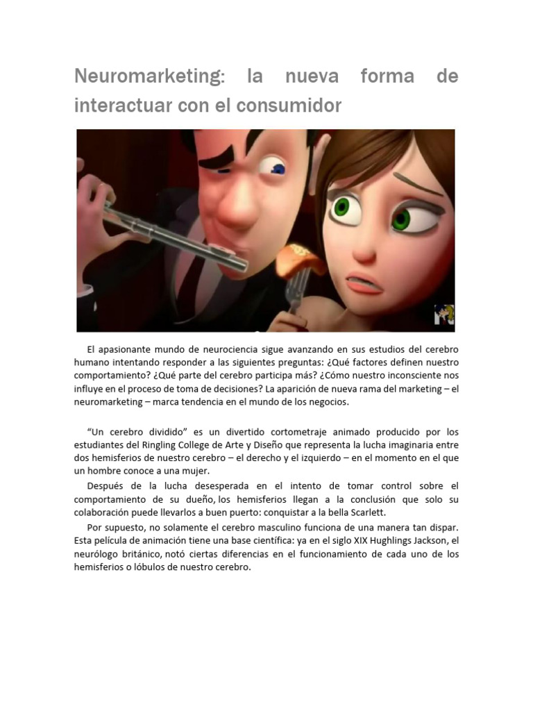 Neuromarketing: Conectando con el Consumidor | PDF | Hemisferio ...