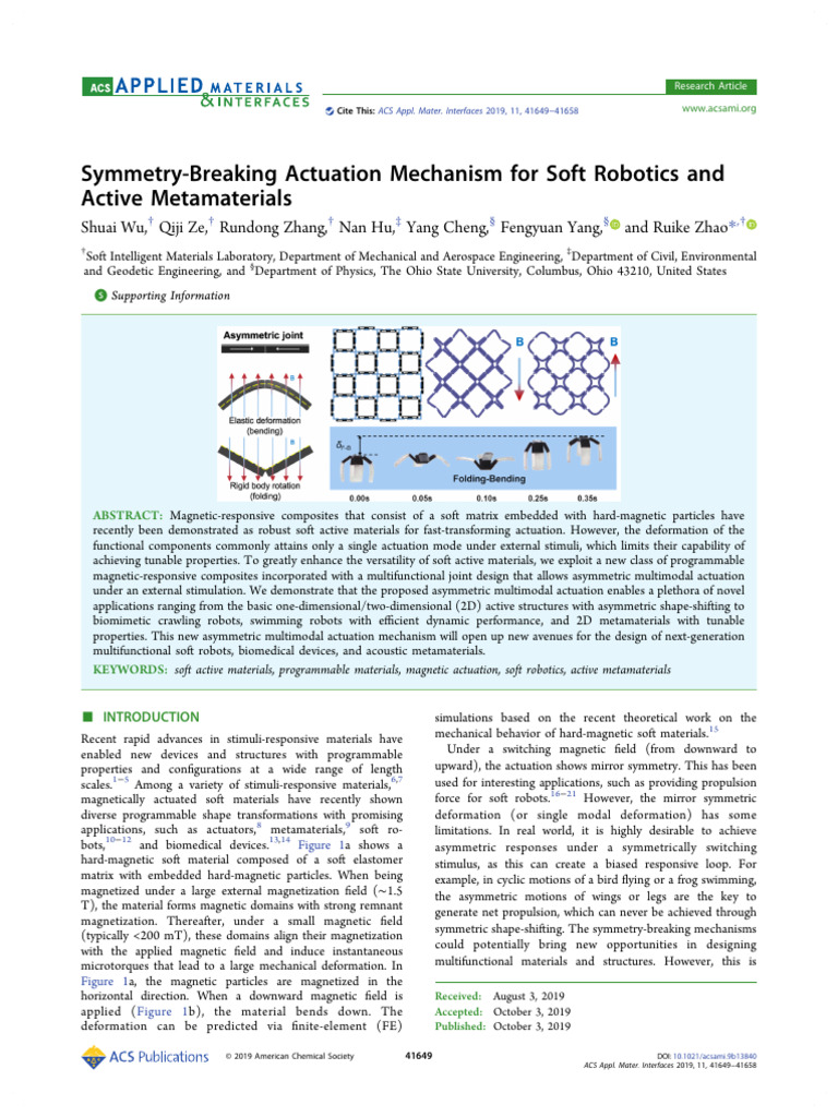 Asymmetric Multimodal Actuation in Soft Robotics | PDF | Deformation ...