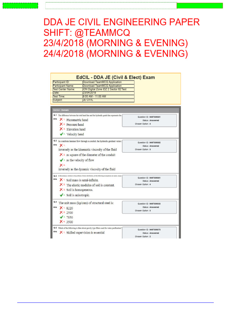 Dda Je 2018 All 4 Shift Paper Compilation @teammcq | PDF