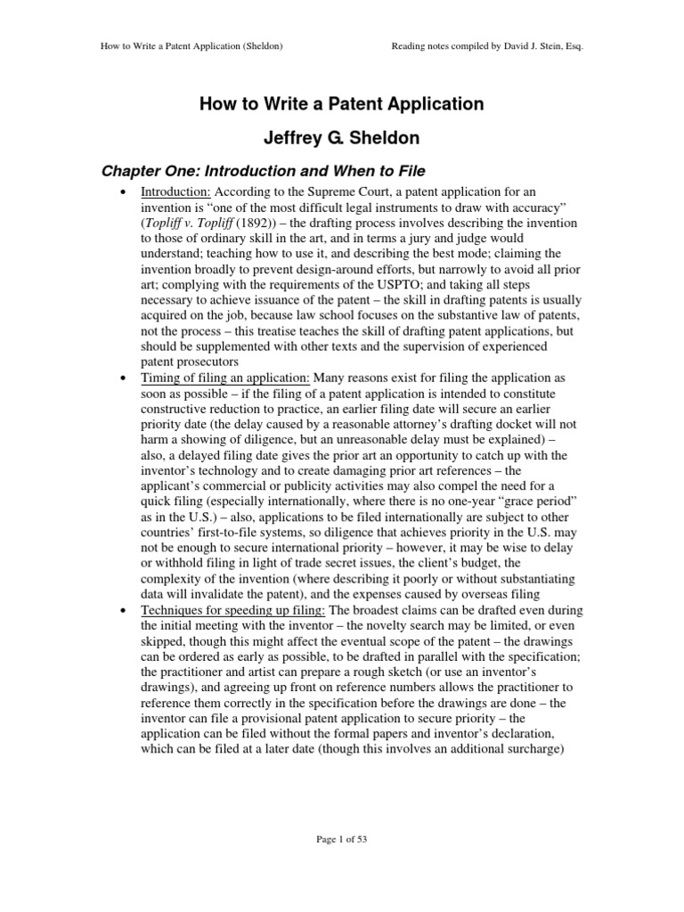 How To Write A Patent Application | PDF