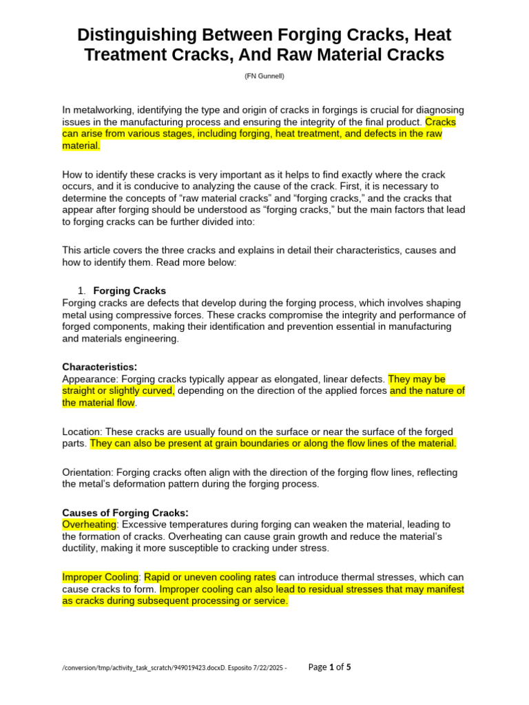 Identifying Types of Metal Cracks | PDF | Heat Treating | Fracture