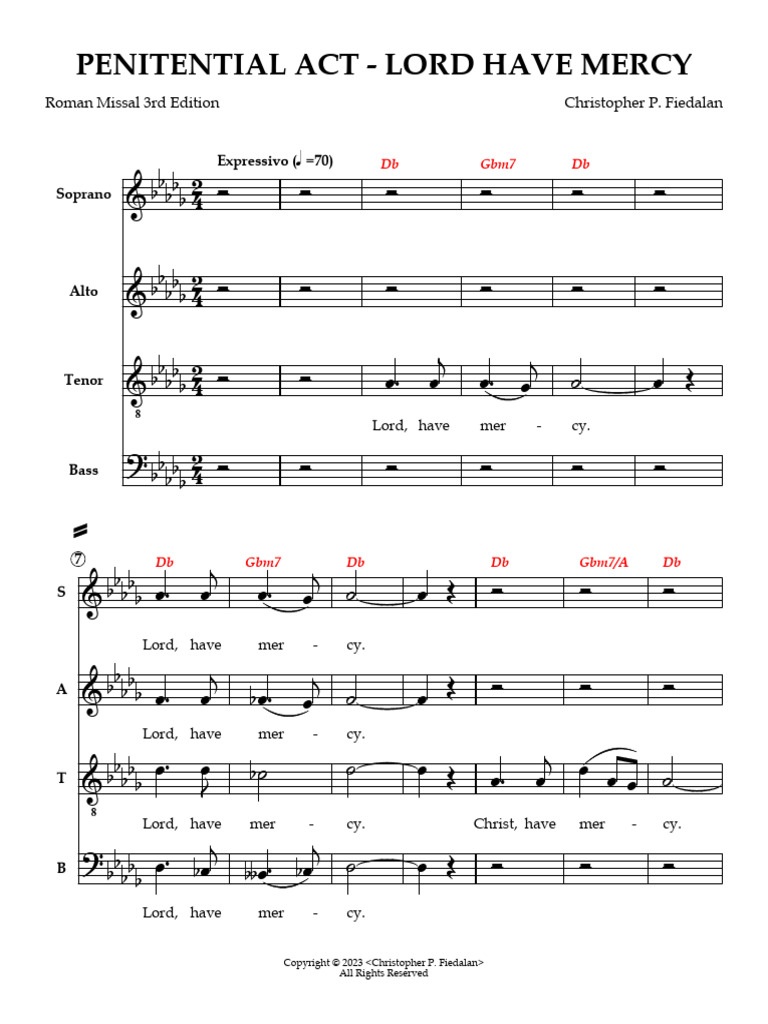 Penitential Act Music Sheet | PDF | Classical Music | Choral Music
