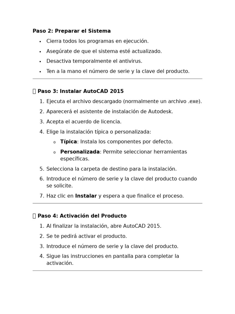 Guía para Instalar y Activar AutoCAD 2015 | PDF