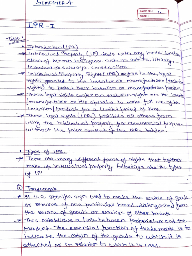 KG Ipr Notes | PDF