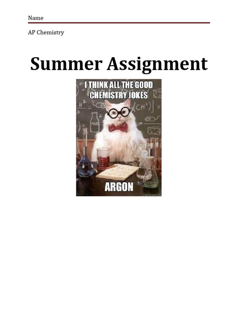 Kami Export - AP Summer Assignment 25-26 | PDF | Chemical Compounds | Ion