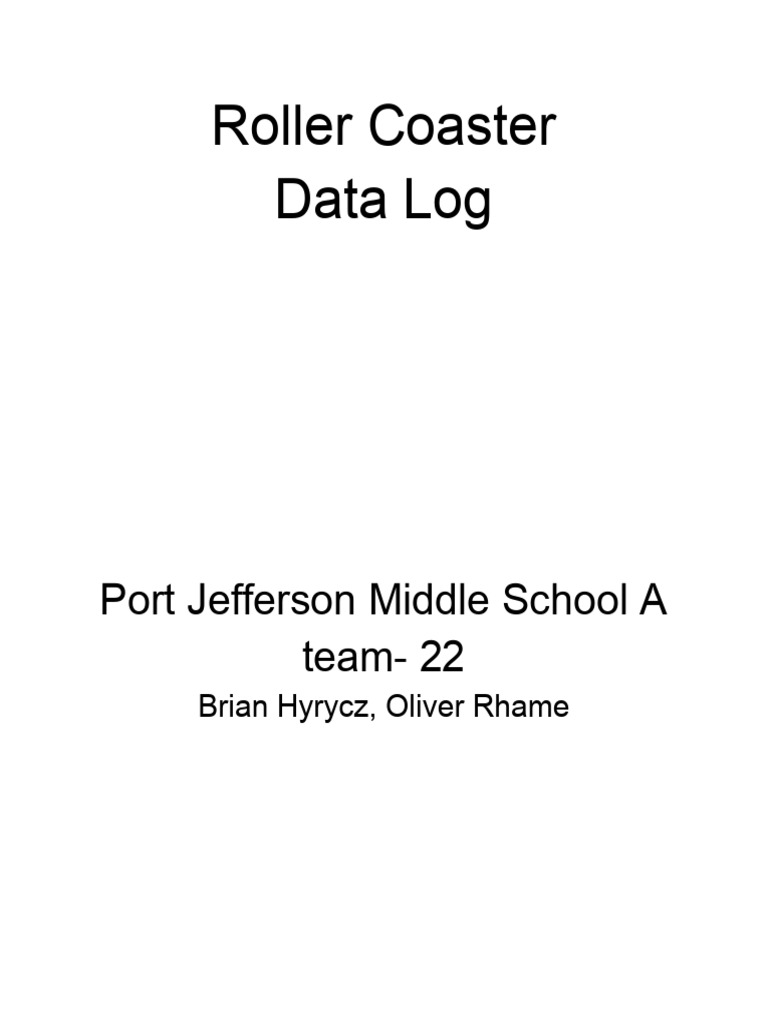 Roller Coaster Data Log Analysis | PDF