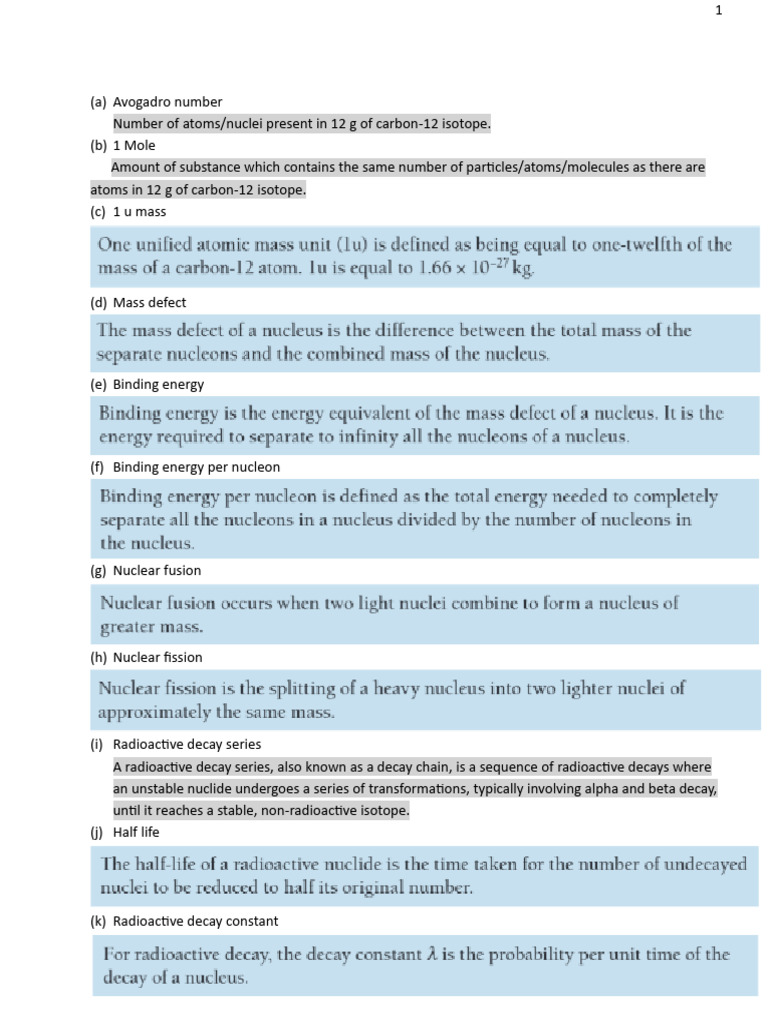 Definitions in Nuclear 2 | PDF