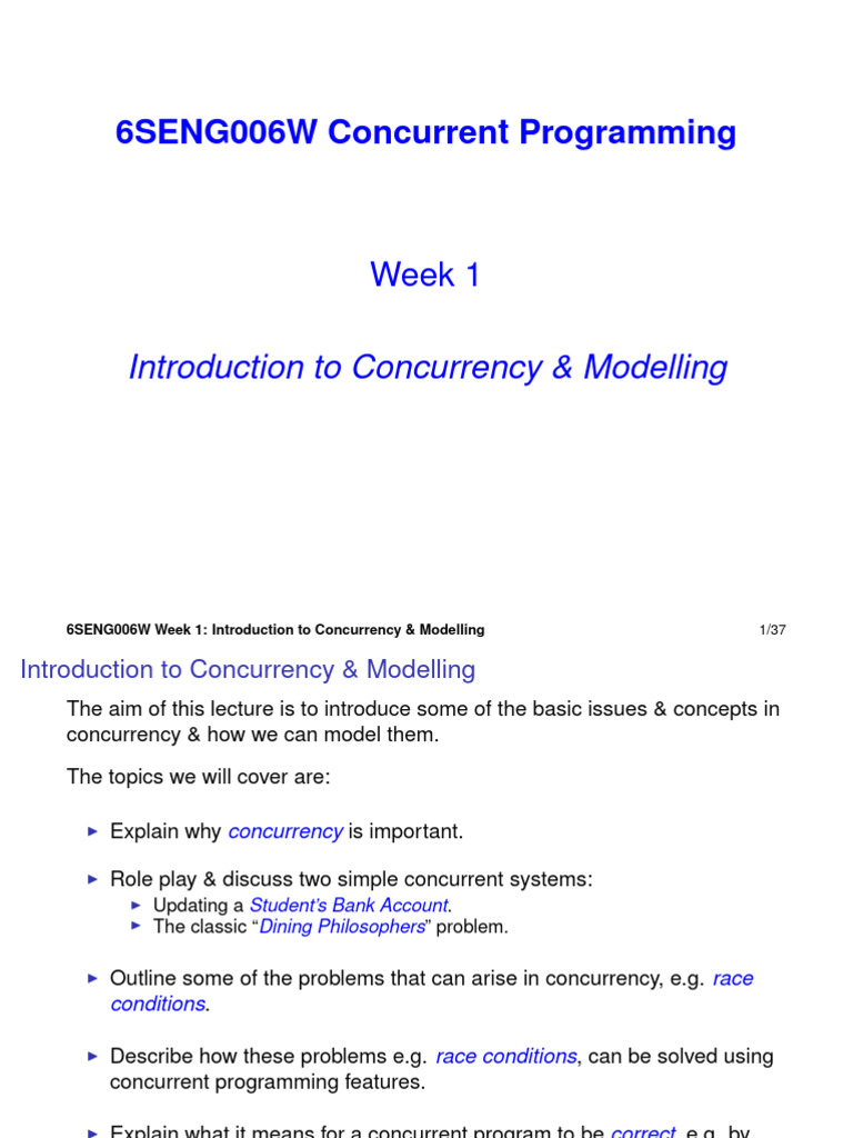 Week 01 Introduction ACC | PDF | Concurrent Computing | Concurrency (Computer Science)