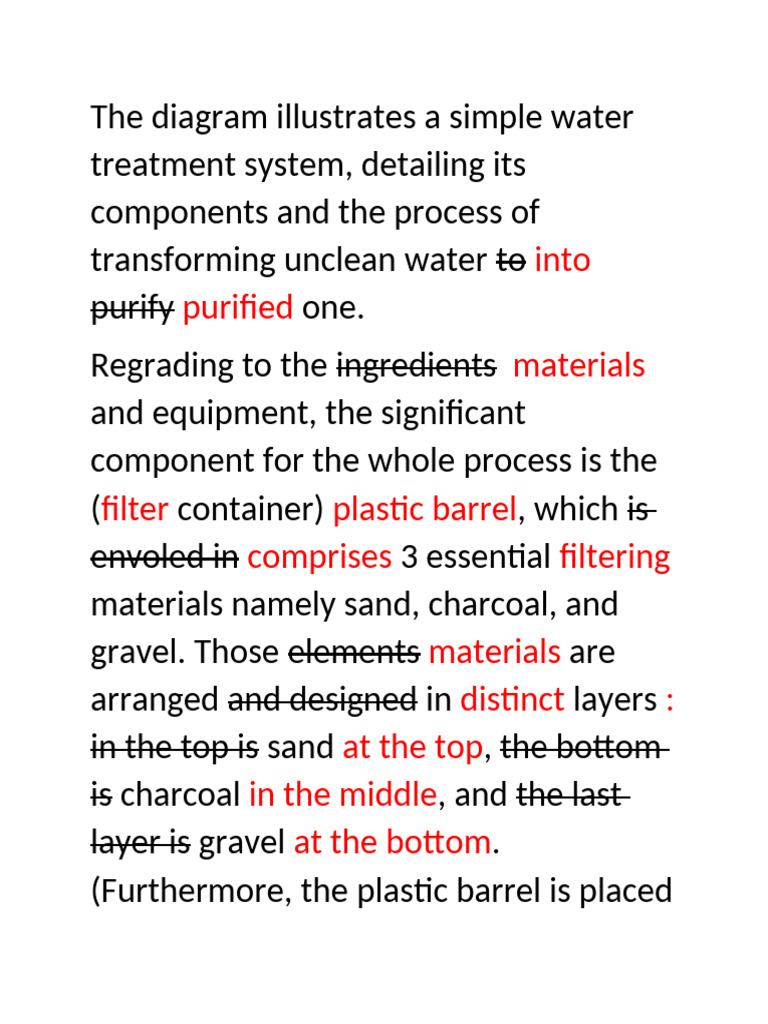 Edited-The Diagram Illustrates A Simple Water Treatment System | PDF