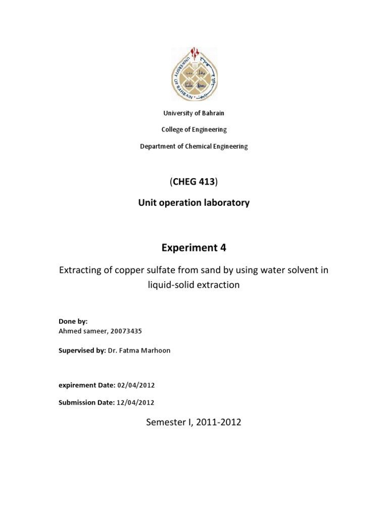 Liquid-Solid Extraction (Exp 3) | PDF | Solution | Solubility