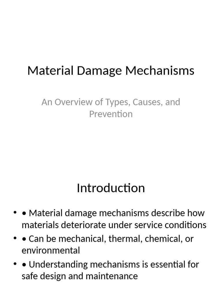 Material Damage Mechanisms | PDF