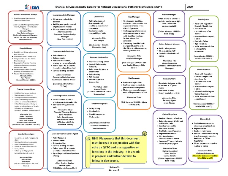 Insurance Career Pathways Overview | PDF | Underwriting | Insurance