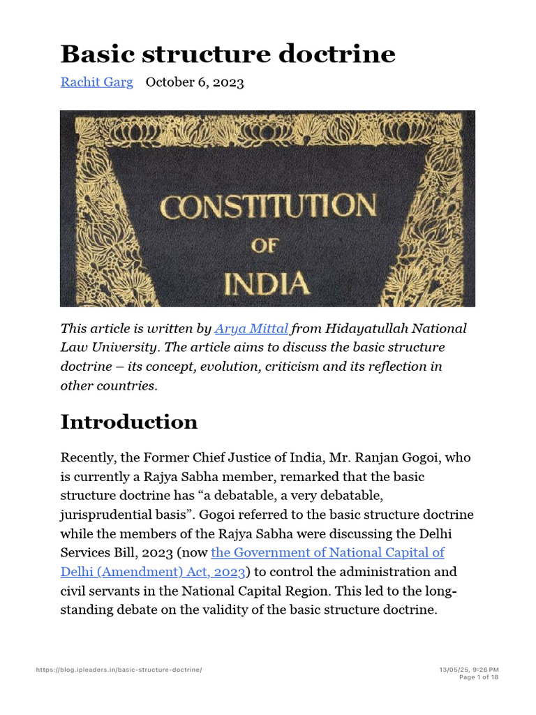 Understanding India's Basic Structure Doctrine | PDF | Governance ...