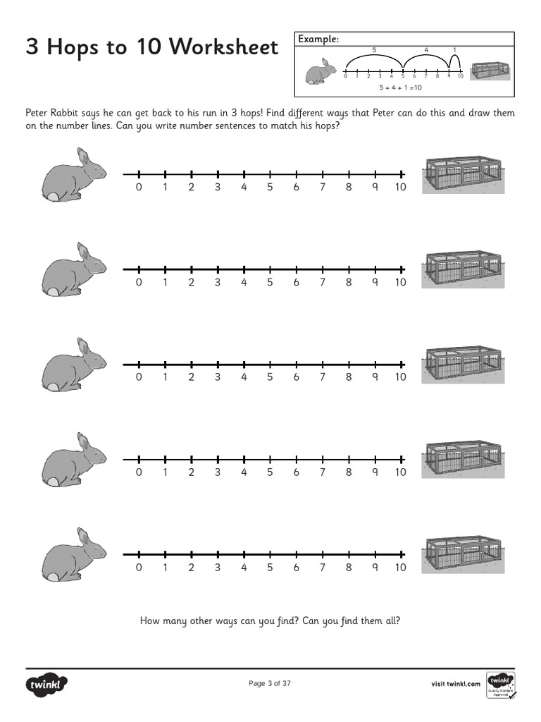 3 Hops To 10 Worksheet: Example | PDF