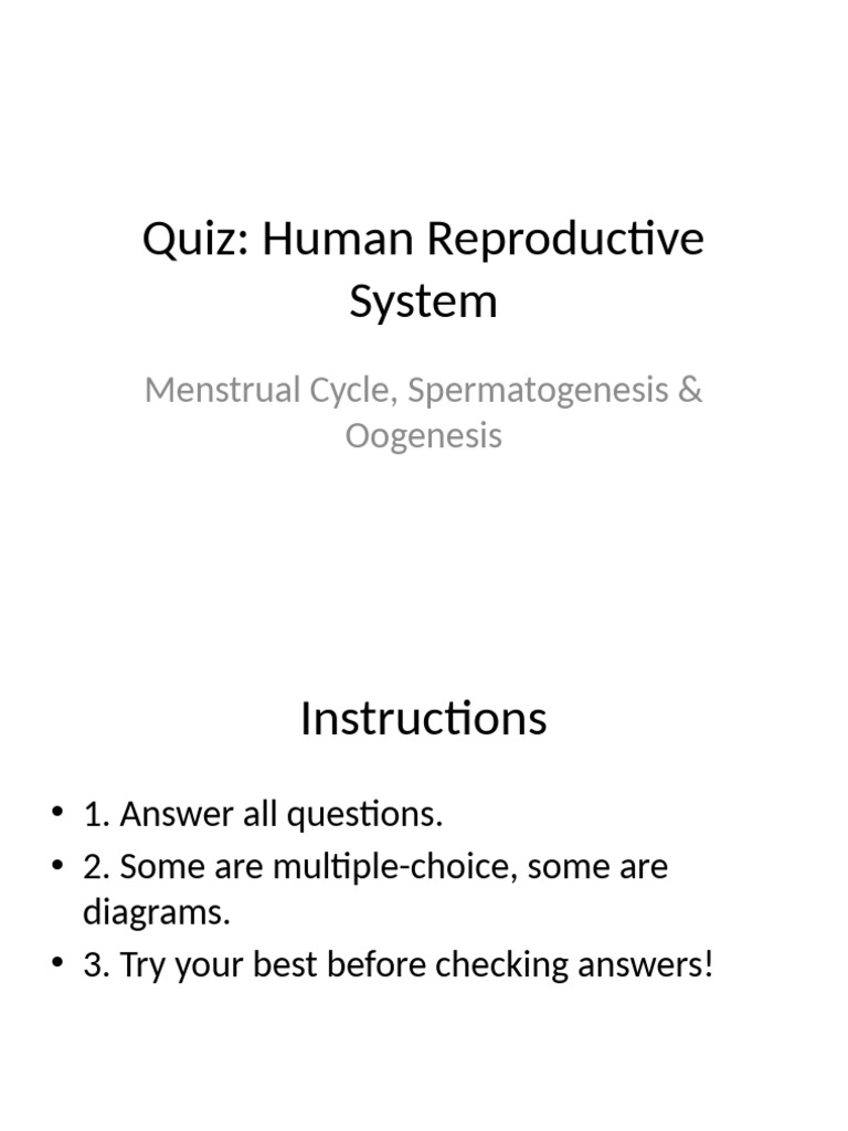 Human Reproductive System Quiz | PDF