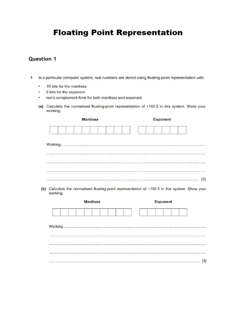 Floating Point Representation | PDF