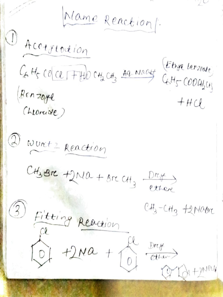Organic Naming Reactions | PDF | Chemistry | Chemical Reactions
