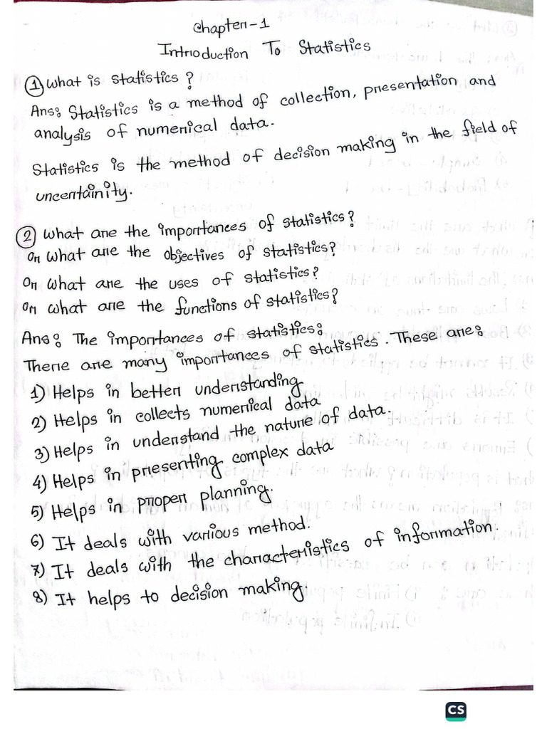 Statistics CH 1 | PDF