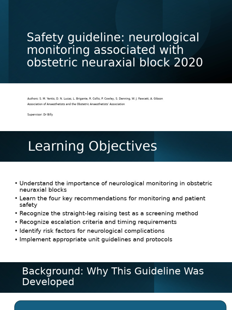 Neurological Monitoring in Obstetric Anesthesia | PDF | Childbirth ...