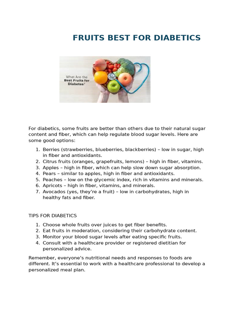 Fruits For Diabetics | PDF