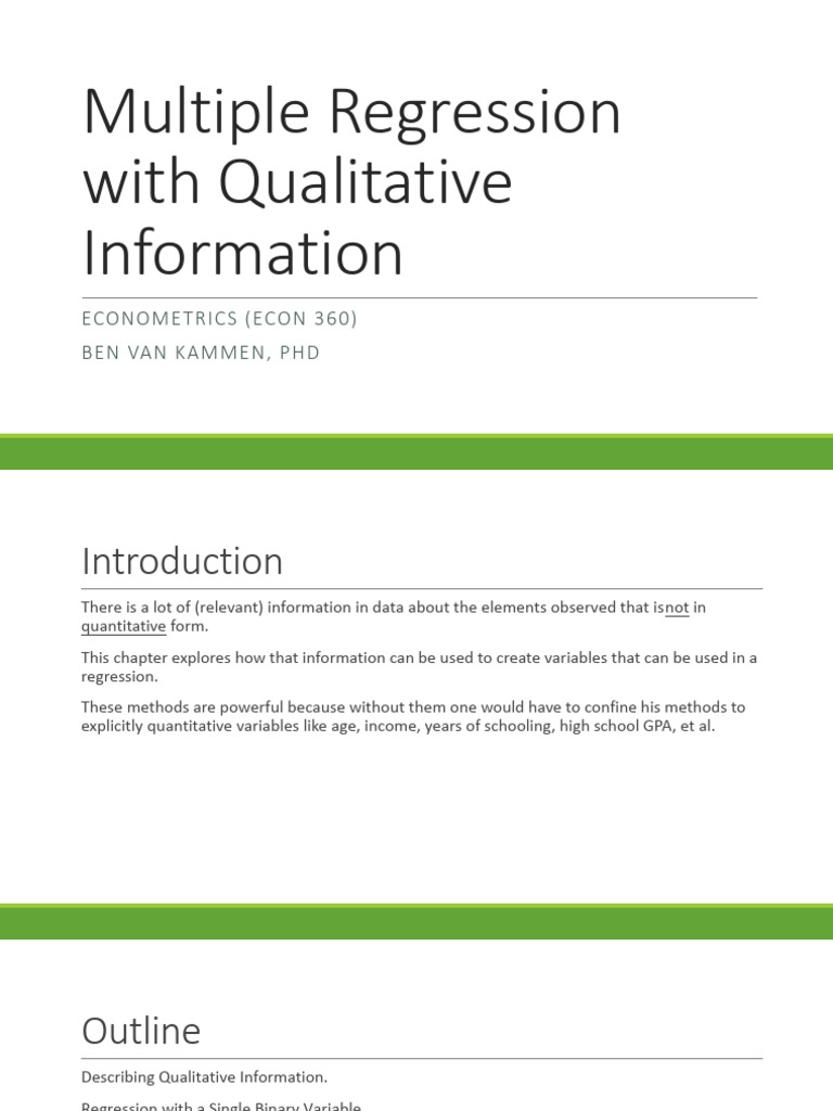06 - Multiple Regression With Qualitative Information | PDF | Ordinary ...